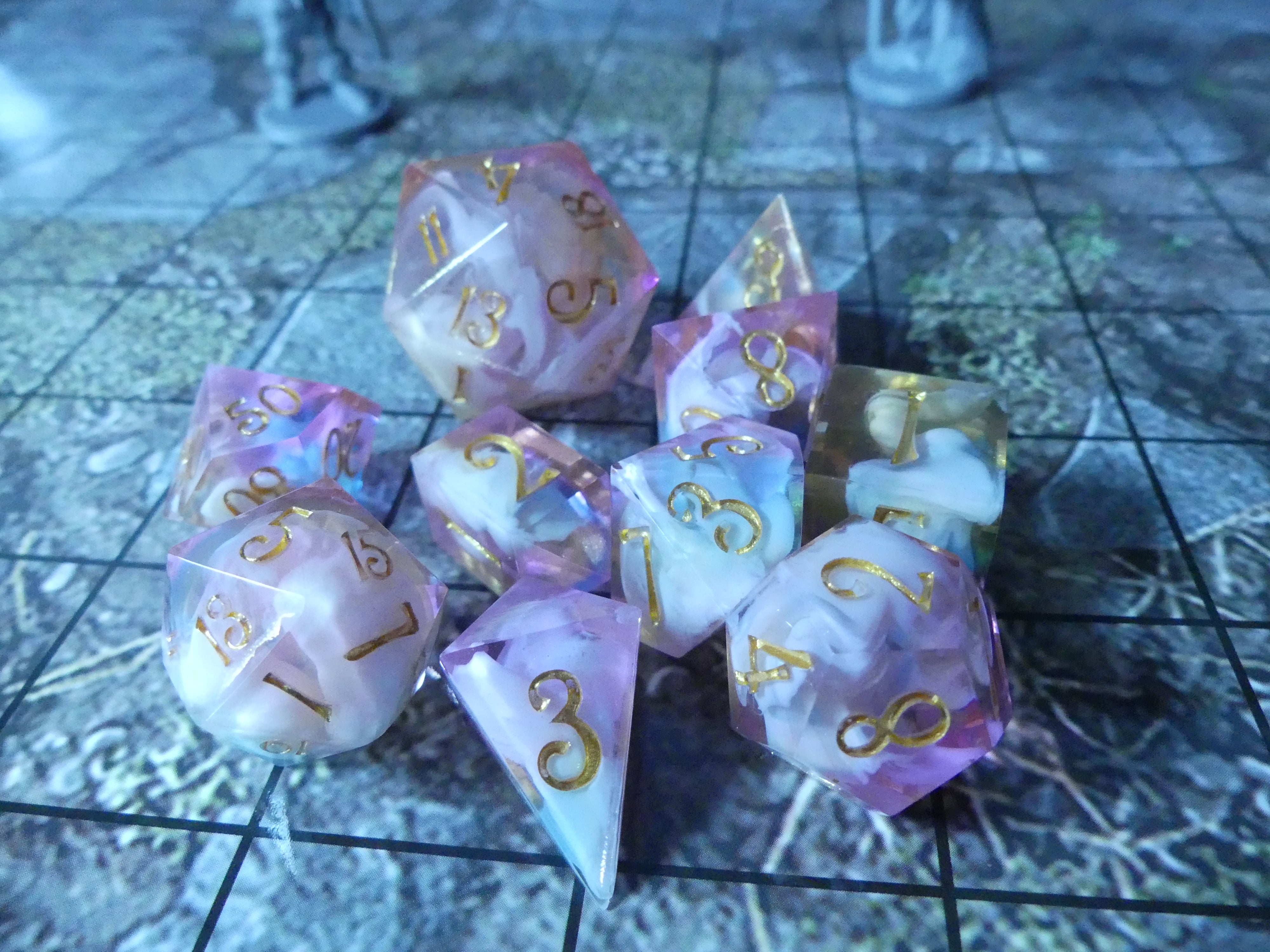 Sharp Sided Dice Sets for TTRPG DnD – Nat 20 Dicery